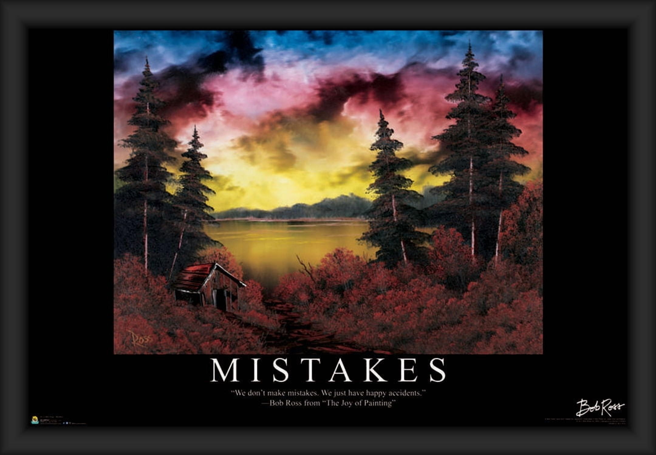 BUY ART FOR LESS Officially Licensed Bob Ross - Mistakes Framed Art ...
