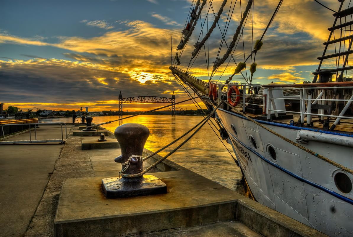 BUY ART FOR LESS Officially Licensed Tall Ship Docked and Ready to Sail ...
