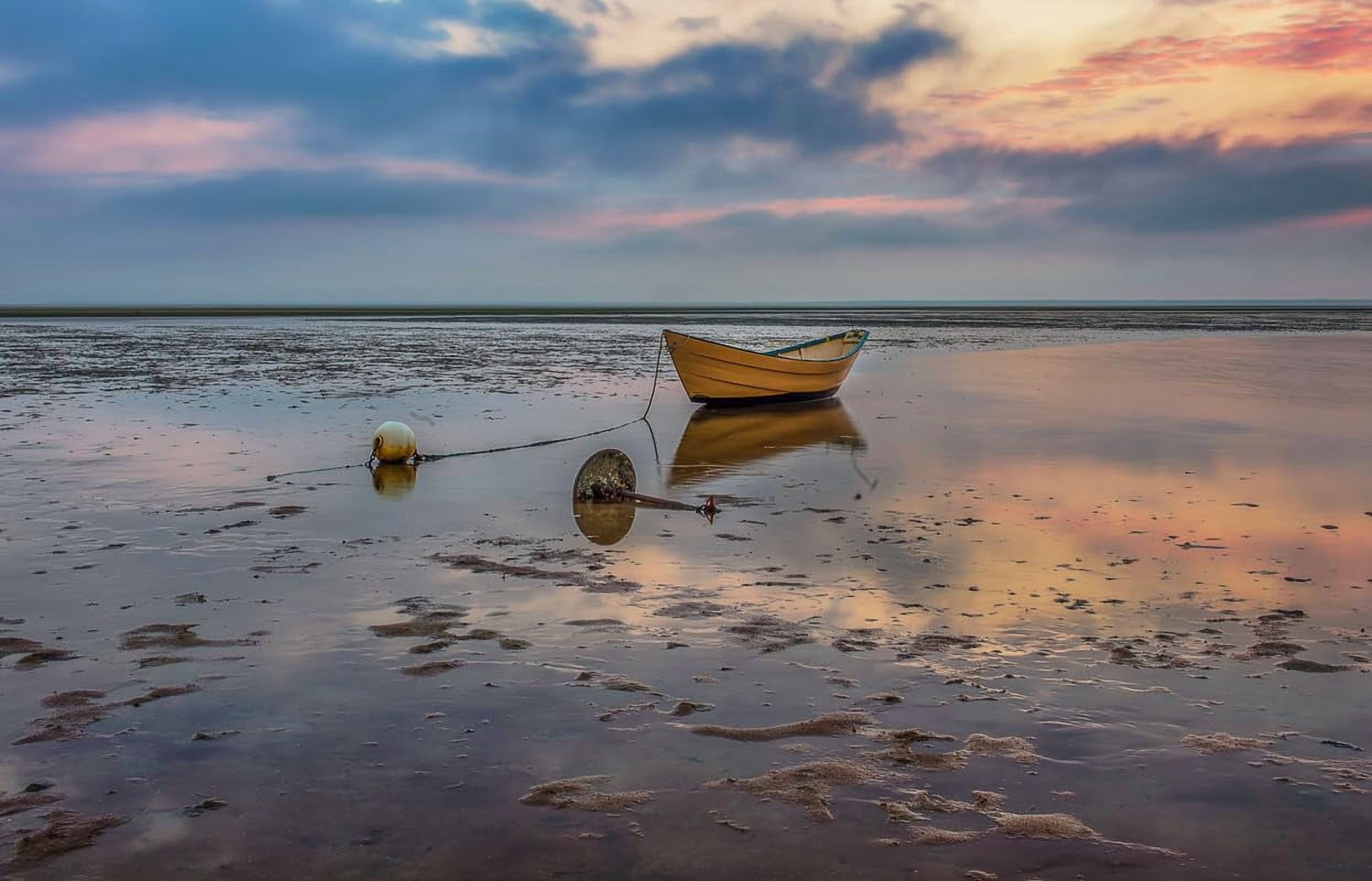 BUY ART FOR LESS Officially Licensed Yellow Dory Boat Waiting for High ...