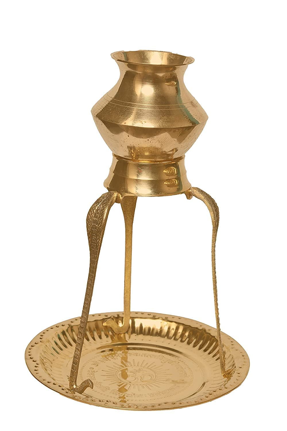 BUY N RELAX Big Size Brass Pooja Plate Thali 7 Inch with Brass Shivling ...