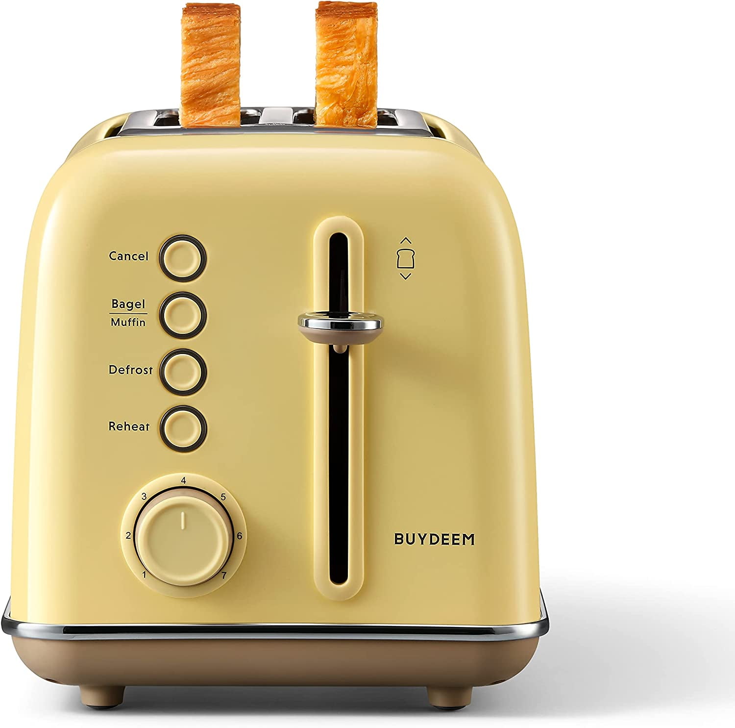 BUYDEEM DT640 4-Slice Toaster, Extra Wide Slots, Retro Stainless Steel ...