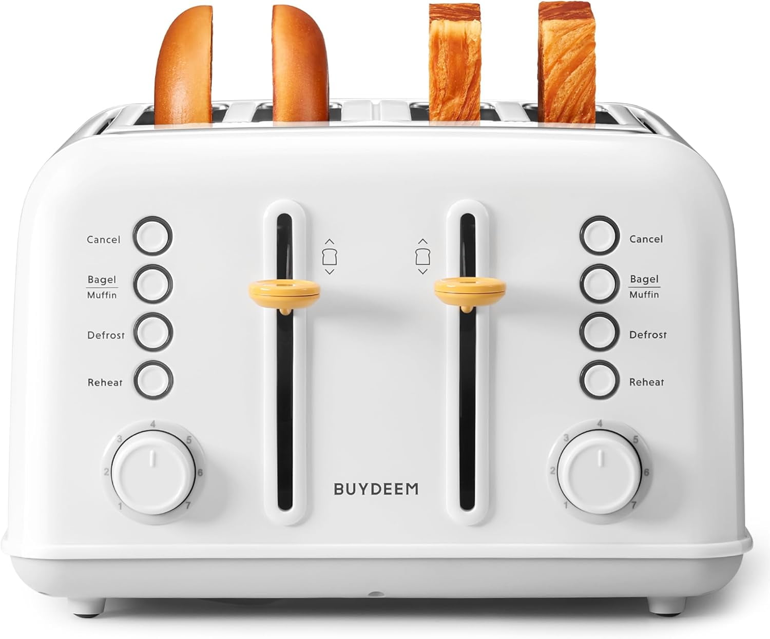 BUYDEEM DT640 4-Slice Toaster, Extra Wide Slots, Retro Stainless Steel ...