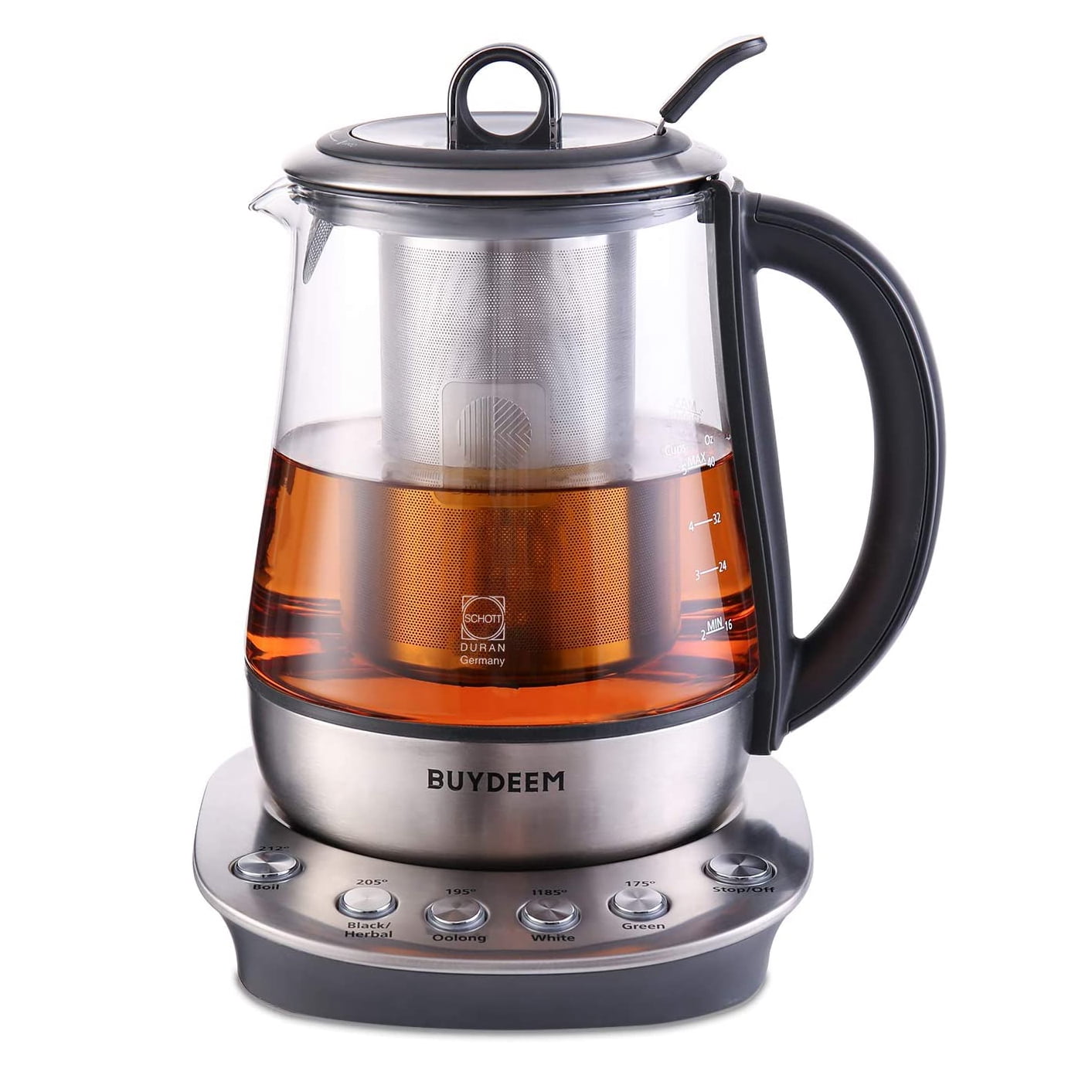 BUYDEEM Electric Tea Maker with Removable Infuser, Stainless Steel ...