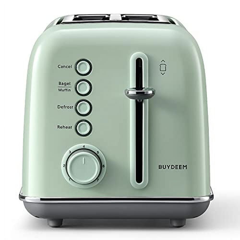 BUYDEEM DT620 2-Slice Toaster, Extra Wide Slots, Retro Stainless Steel ...