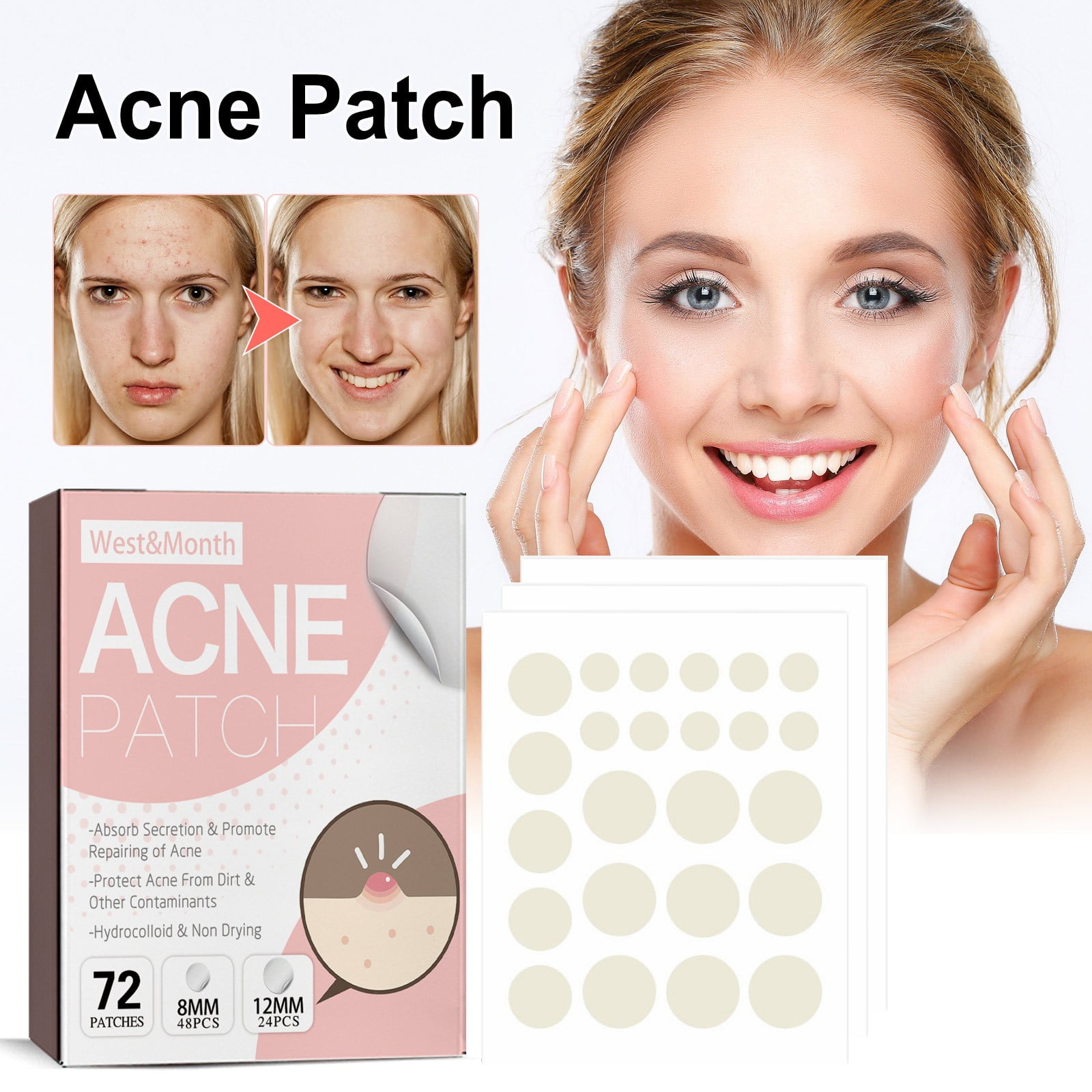 Buyho Acne Pimple Patches Tea Tree Extract Hydrocolloid Acne Pimple Patch Face Invisible