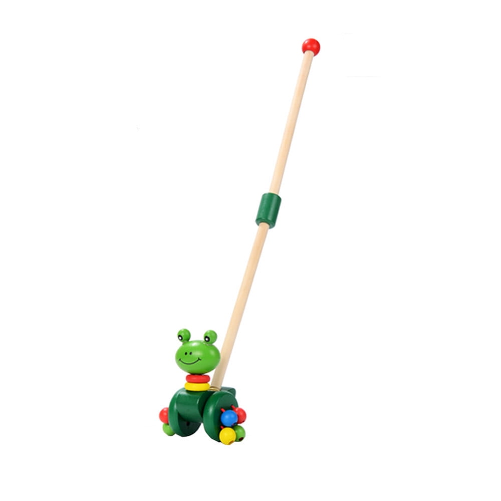 BUYHO Colorful Wooden Duck Push Toy for Toddlers Encourages Walking and ...