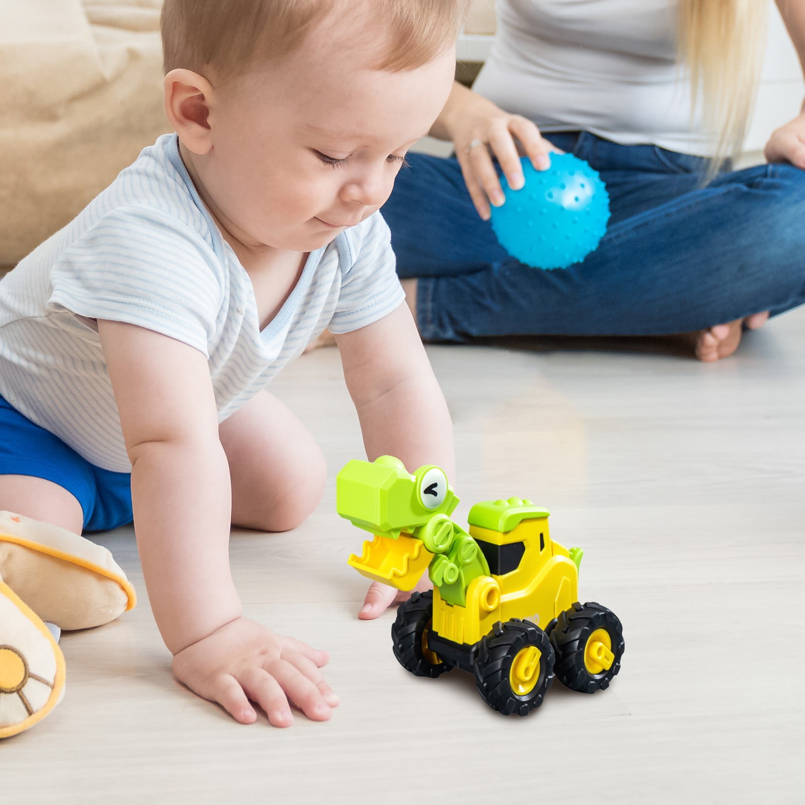 BUYHO Dinosaur Truck Toys for Toddlers,Boys Dino Press Go Racing Cars ...