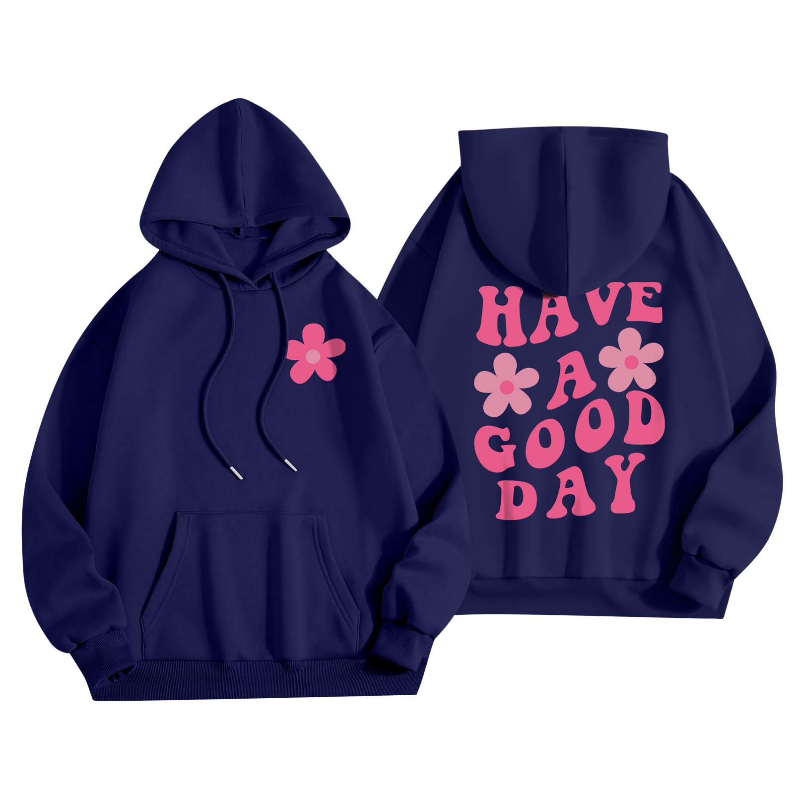 BUYHO Hoodies for Women Plus Size, Letter Graphic Crewneck Drop ...