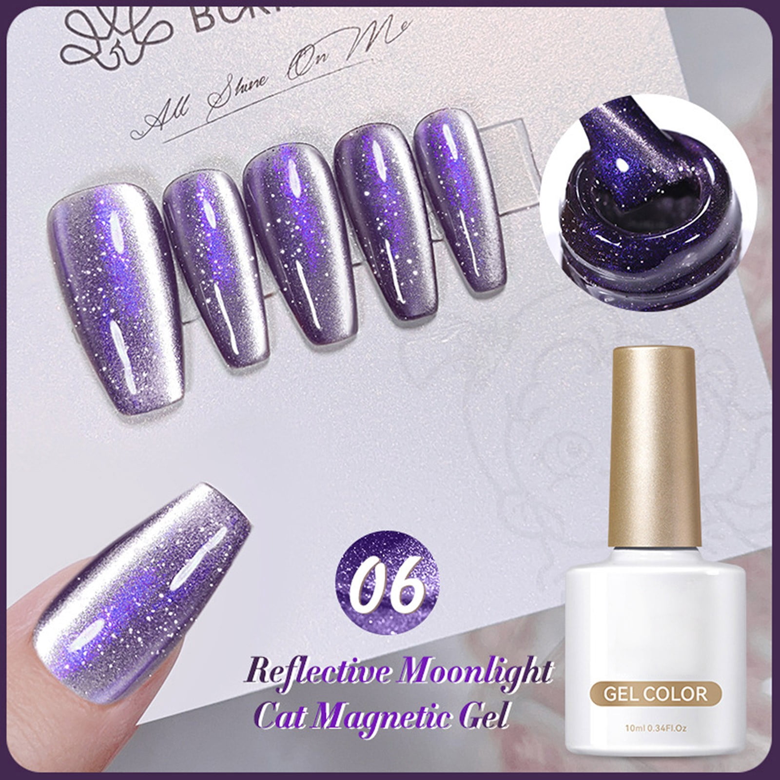 BUYHO Nail Polish Magnetic Gel Magnetic Glitter Nail Polish Gel 10ml ...