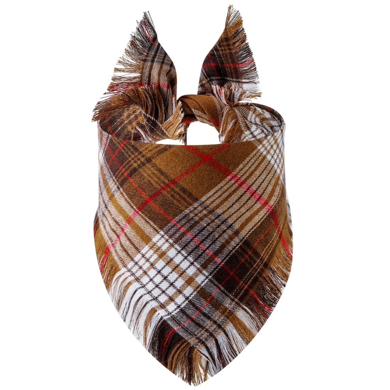 BUYHO Pet Dog Bandana Triangle Bibs Scarf, Double-Cotton Plaid Printing ...