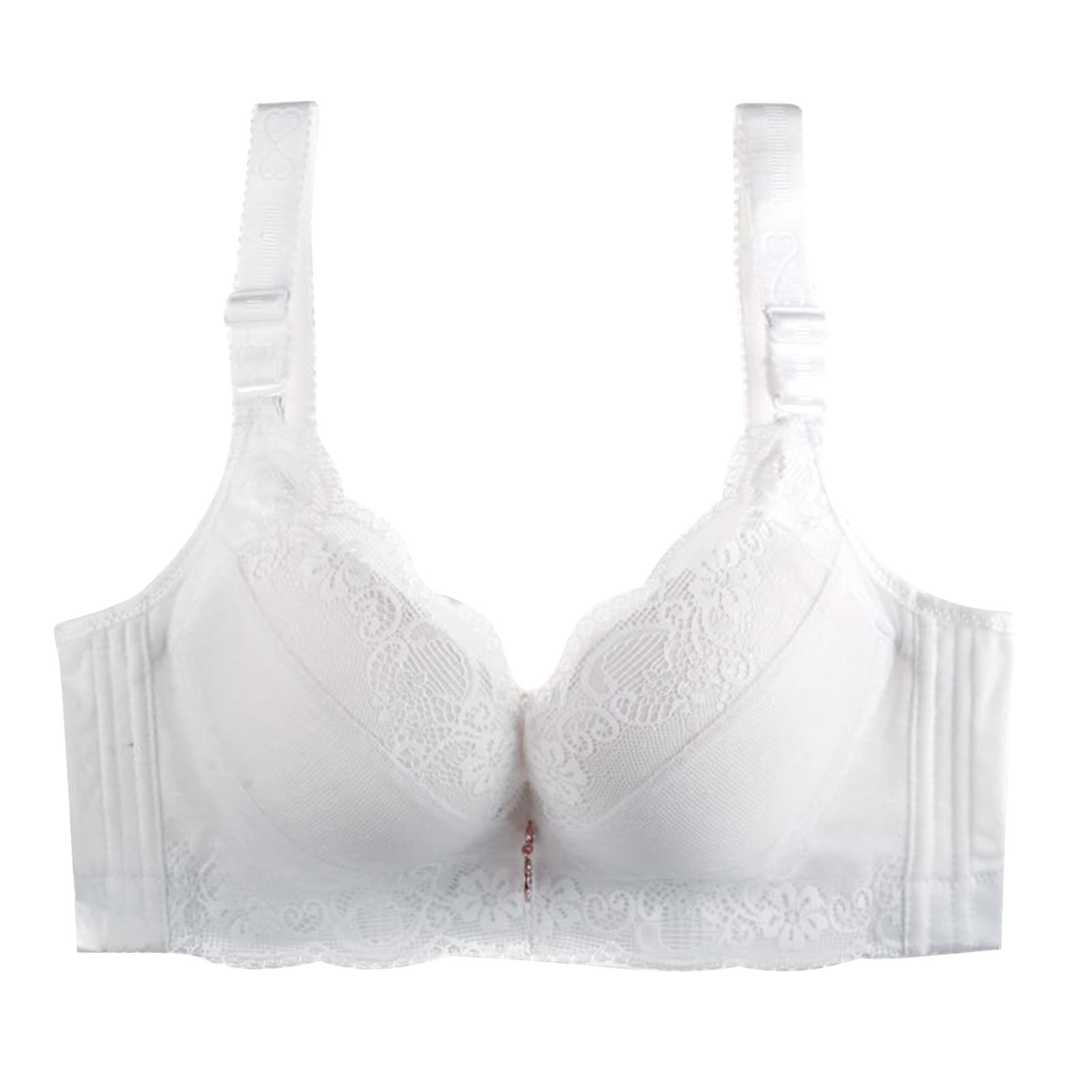 BUYHO Women's Solid Lace Sexy Bra Gathered Cute With Steel Ring ...