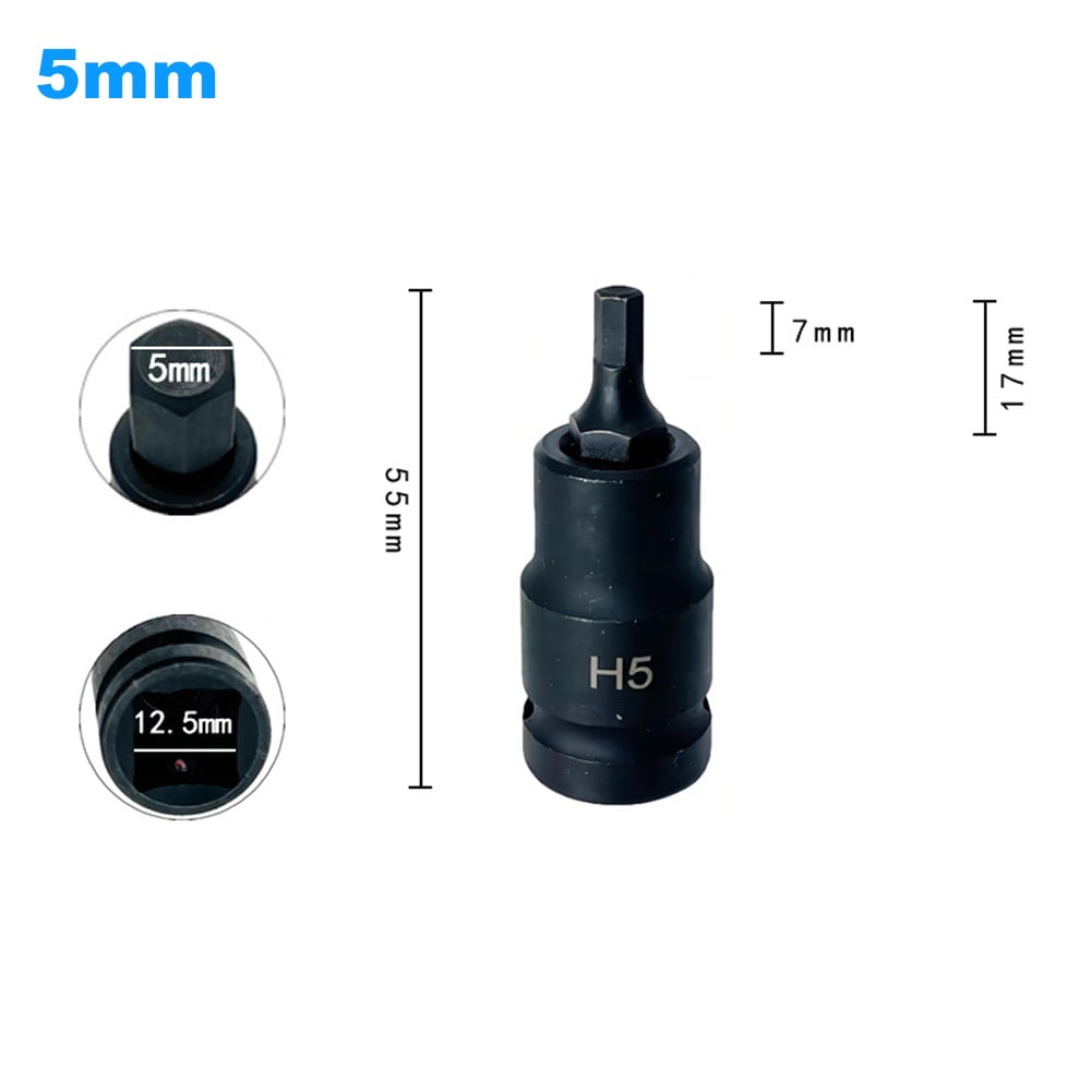 BUYISI 1/2 Impact Socket Wrench Adapter Hex Head Socket Ratchet Wrench Adapter 55mm H5 - Walmart.com