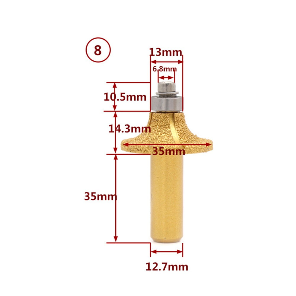BUYISI 1/2 Inch Shank Vacuum Brazed Diamond Router Bits For Granite ...