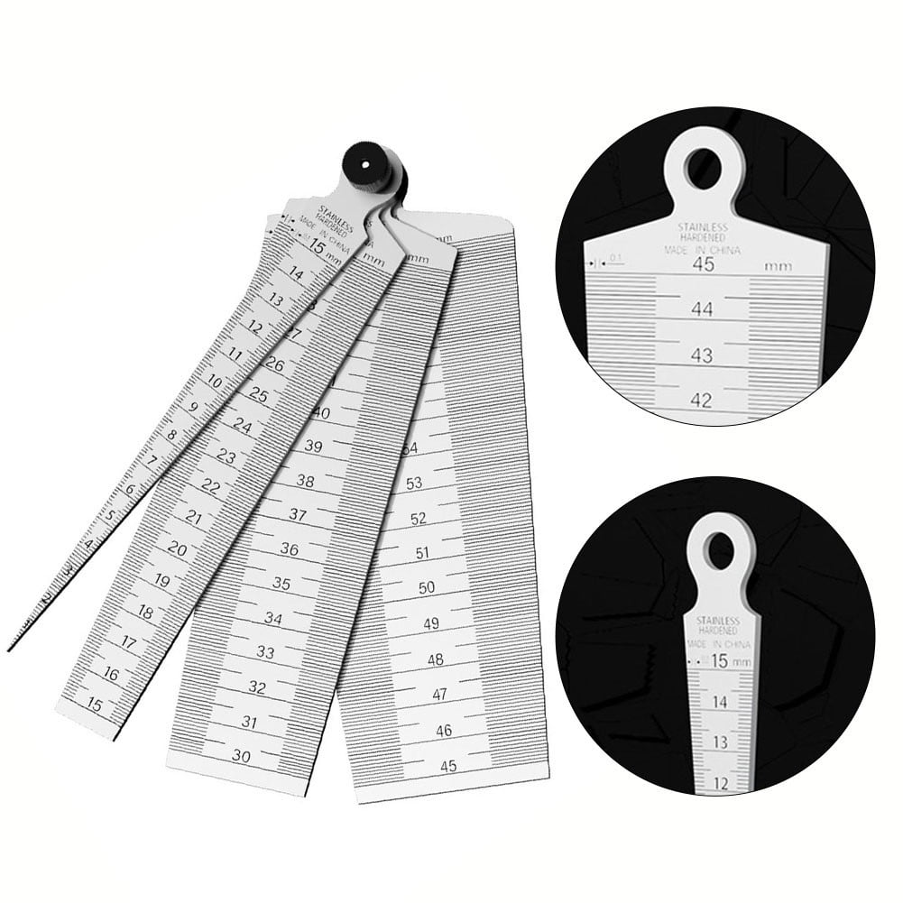 BUYISI 1-60mm Steel Metric Taper Gauge Aperture Scale Wedge Feeler 4 In ...