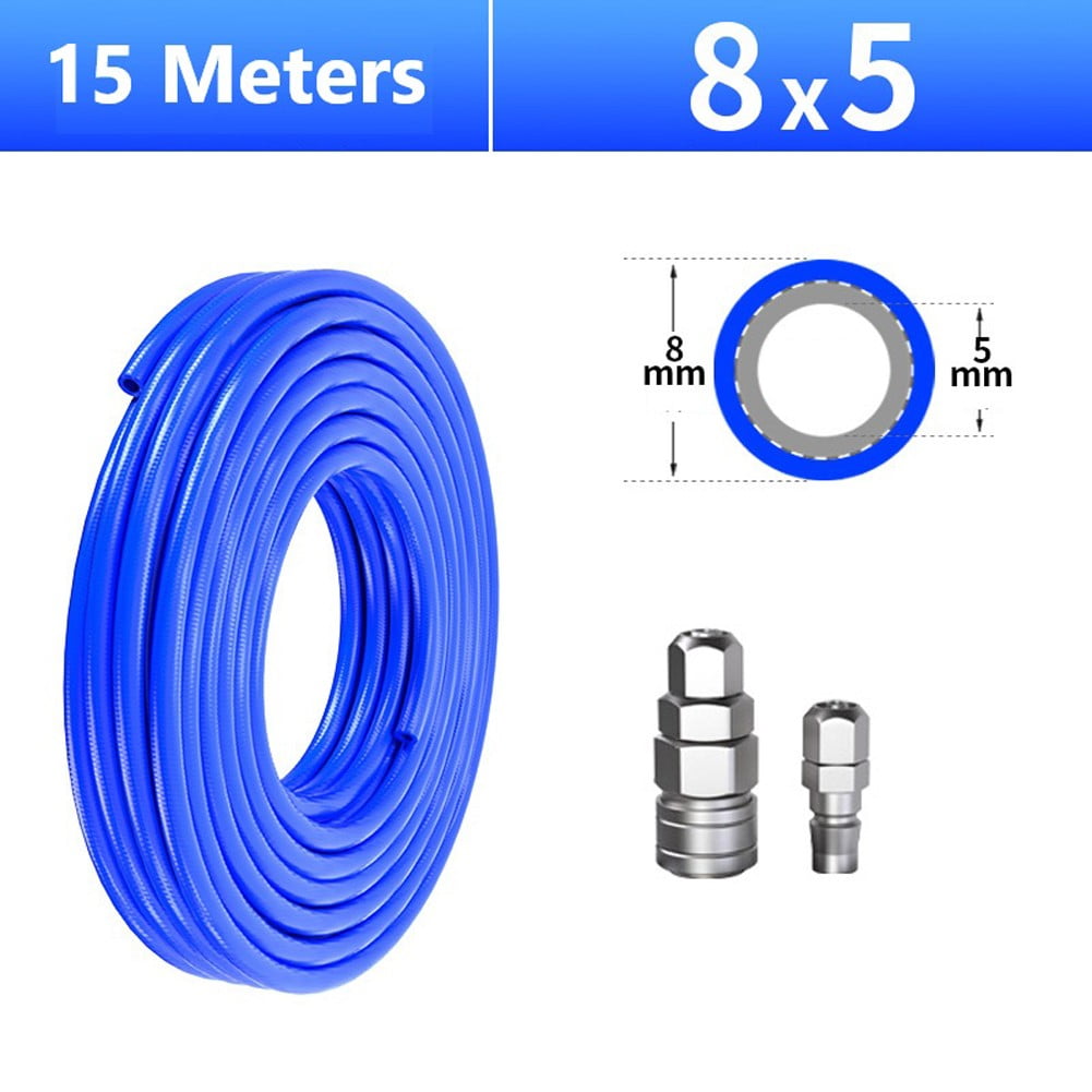 BUYISI 10-30Meter Pneumatic Straight Pipe Air Compressor Pump Hose 5*8mm Tube Connector 15M ...