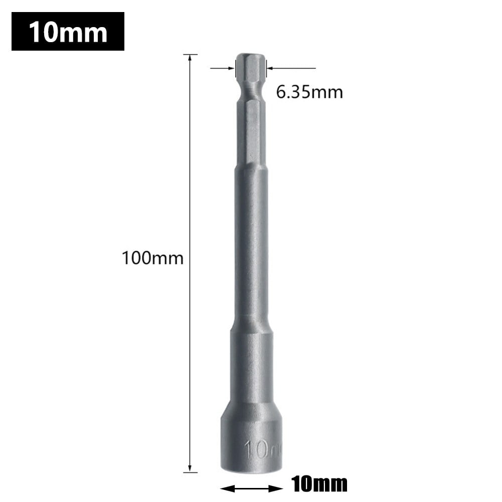BUYISI 100mm Long 6mm-19mm Hexagon Nut Driver Drill Bit Socket Wrench ...