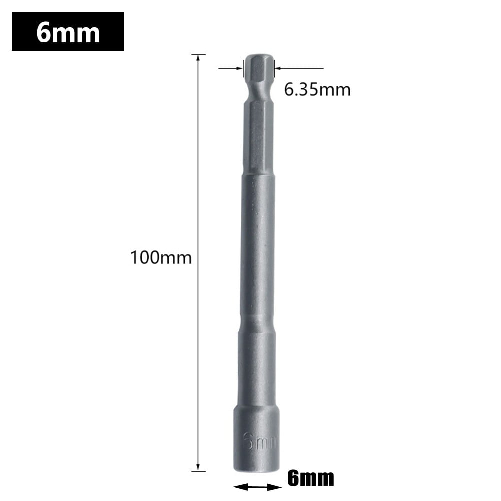 BUYISI 100mm Long 6mm-19mm Hexagon Nut Driver Drill Bit Socket Wrench ...