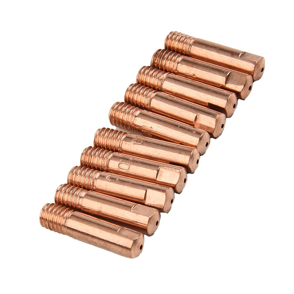 BUYISI 10Pcs 0.8/1.0/1.2mm MB-15AK MIG/MAG M6 Welding Torch Contact Tip Gas Nozzle Welding Tools ...