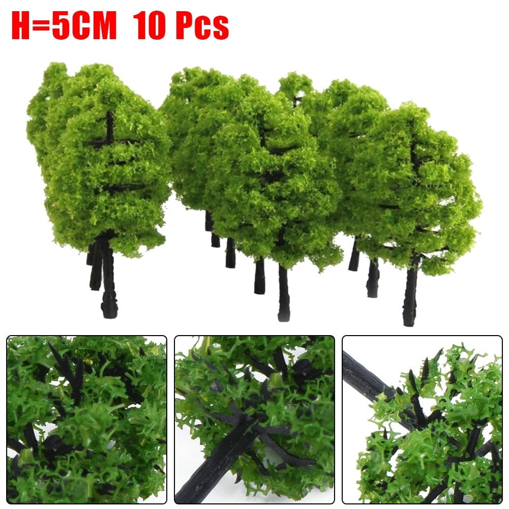 BUYISI 10X 5cm Train Railroad Model Trees Scale Tree Park Scenery ...