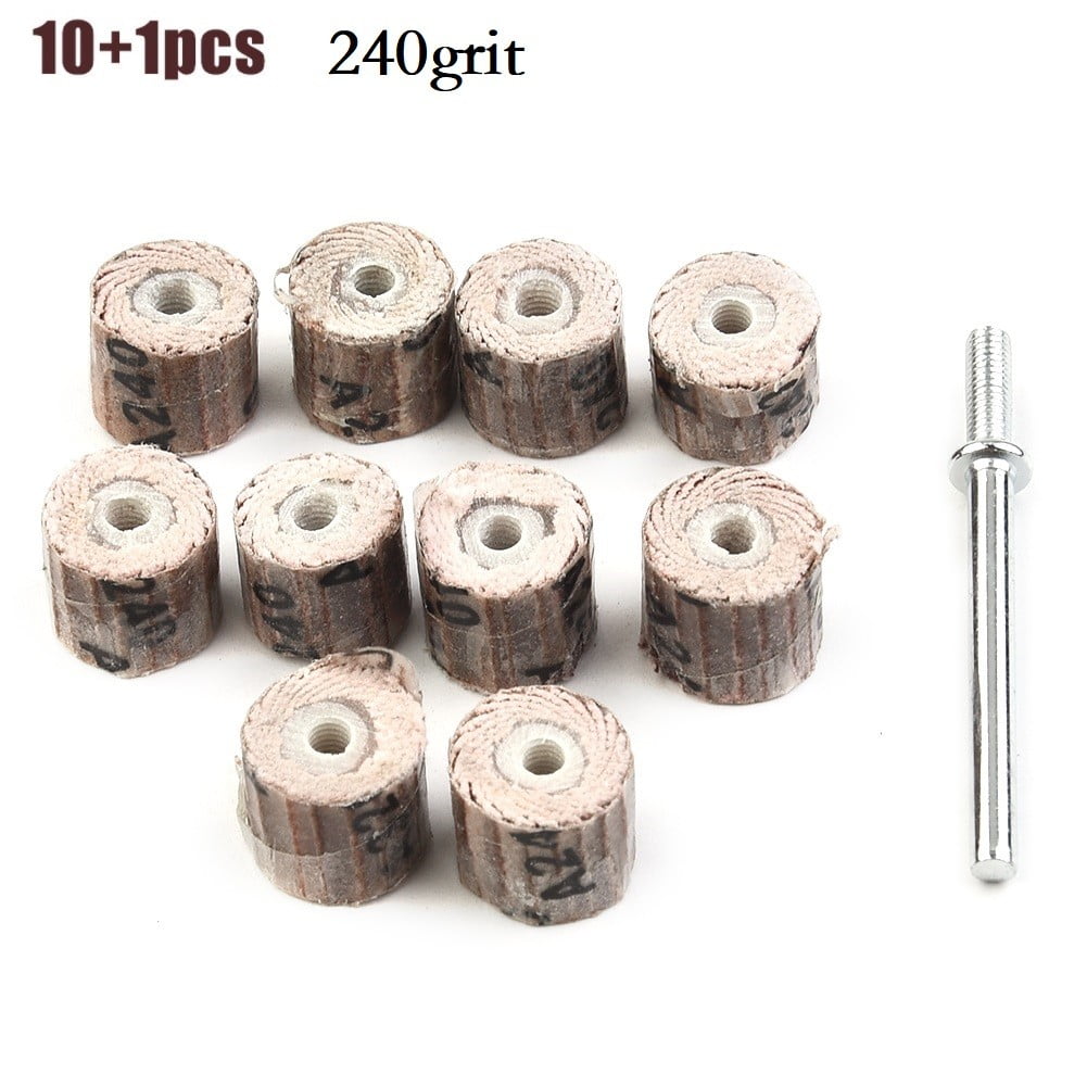 BUYISI 10pcs+1 80-600Grit Flap Wheel Disc Sanding Drill Abrasive ...