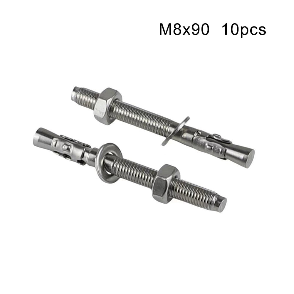BUYISI 10pcs 304 stainless steel heavy duty pins heavy duty bolt anchors M8*90 - Walmart.com