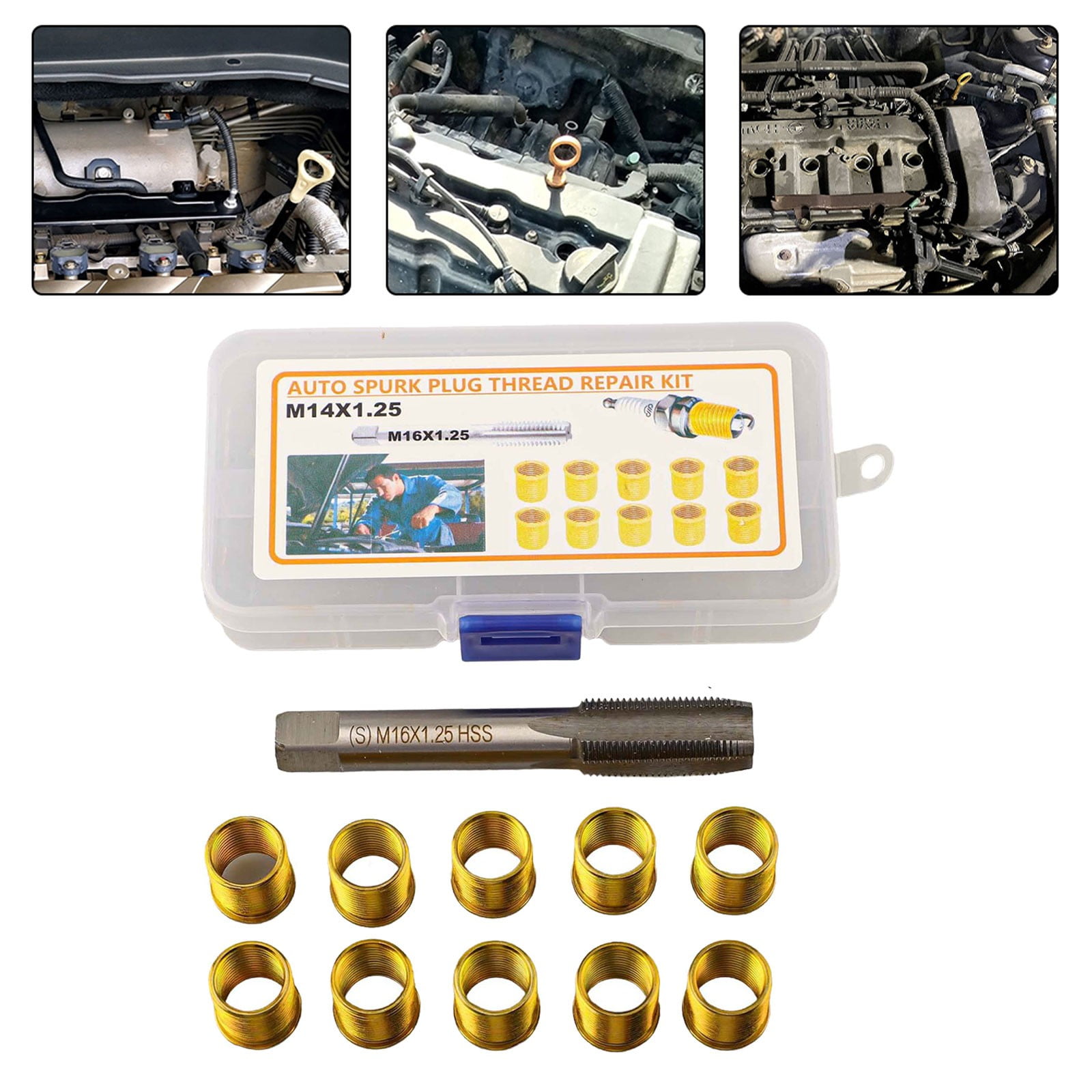 BUYISI 11-piece Set M12*1.25 P Lug Screw Sleeve Repair Thread Screw ...