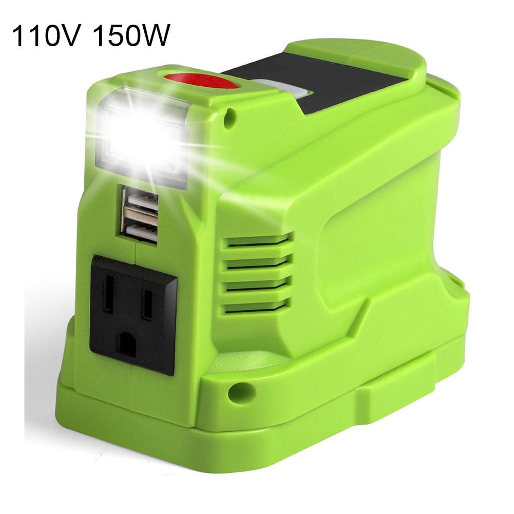 BUYISI 110V Power Inverter 150/200W Portable 18V Lithium Battery USB ...