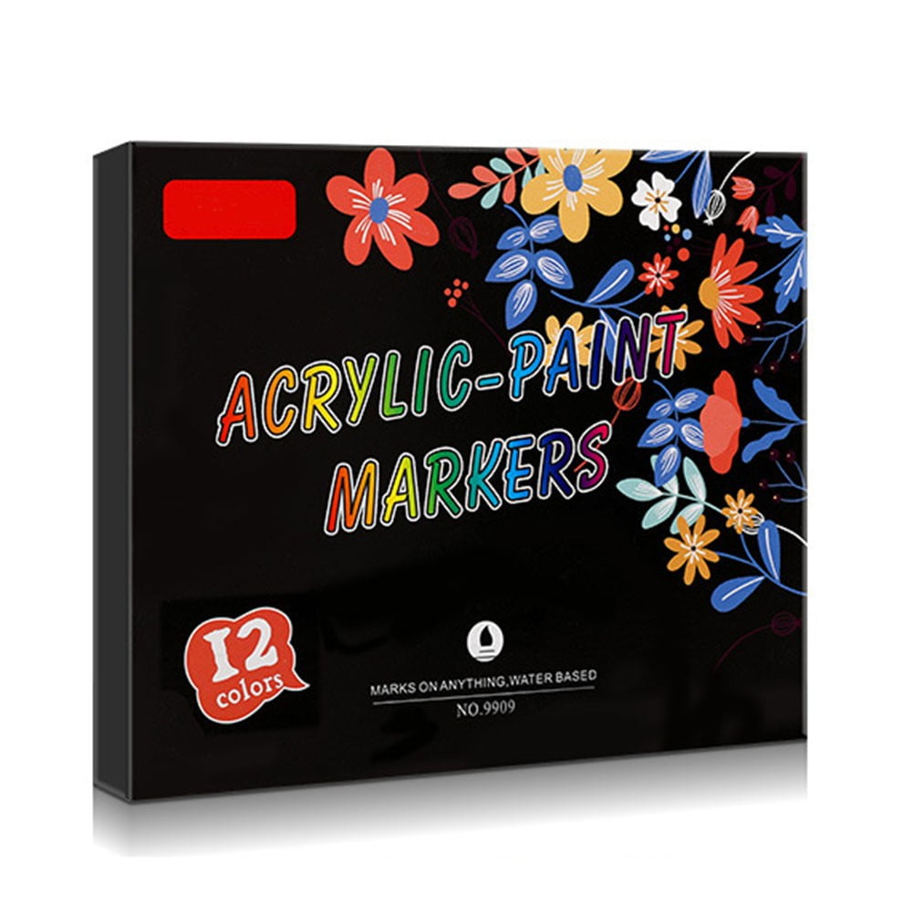 BUYISI 12-Color Acrylic Paint Marker Pens: Acrylic Markers Pen For Rock ...
