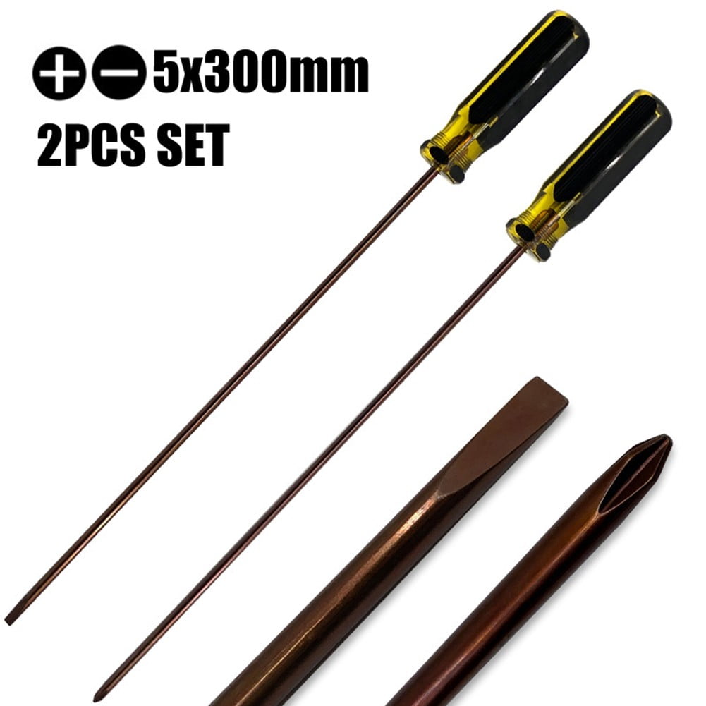 BUYISI 12Inch Extended Screwdriver Long Slotted Cross Screwdriver ...