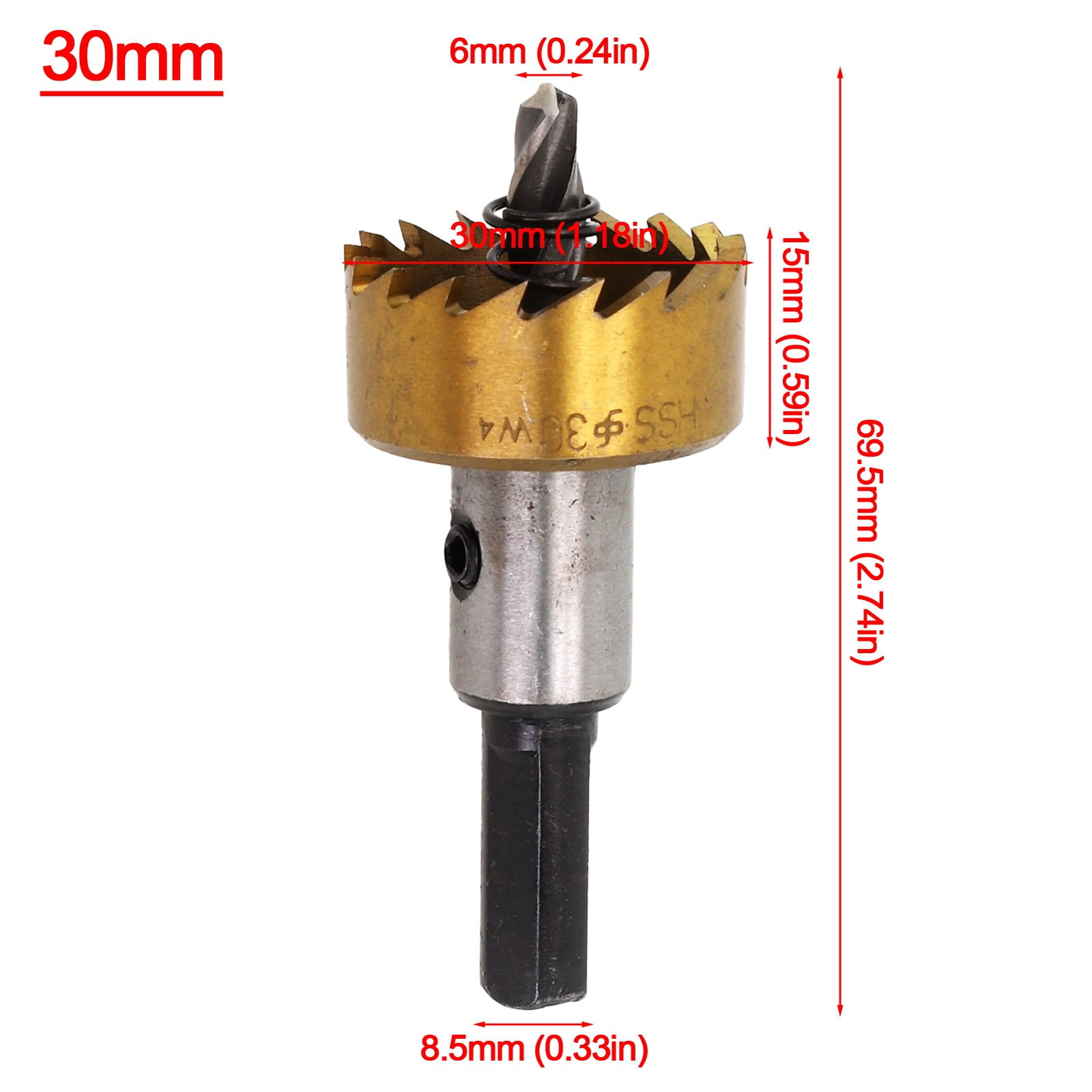 BUYISI 16-30mm HSS Drill Bit Hole Saw Set Coated Drill Bit Drilling ...