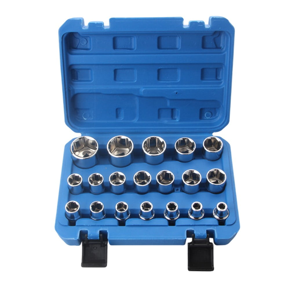 BUYISI 19pcs 8-32mm Socket Wrench Set Socket Torx Hex Bit Socket 1/2 ...