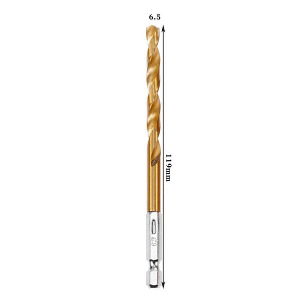 BUYISI 1pc HSS High Speed Steel Titanium Coated Drill Bit 1/4 Hex Shank ...