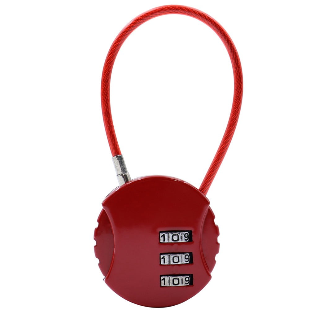 BUYISI 1pcs 3 Digit Password Lock Portable Anti-theft Wire Rope ...