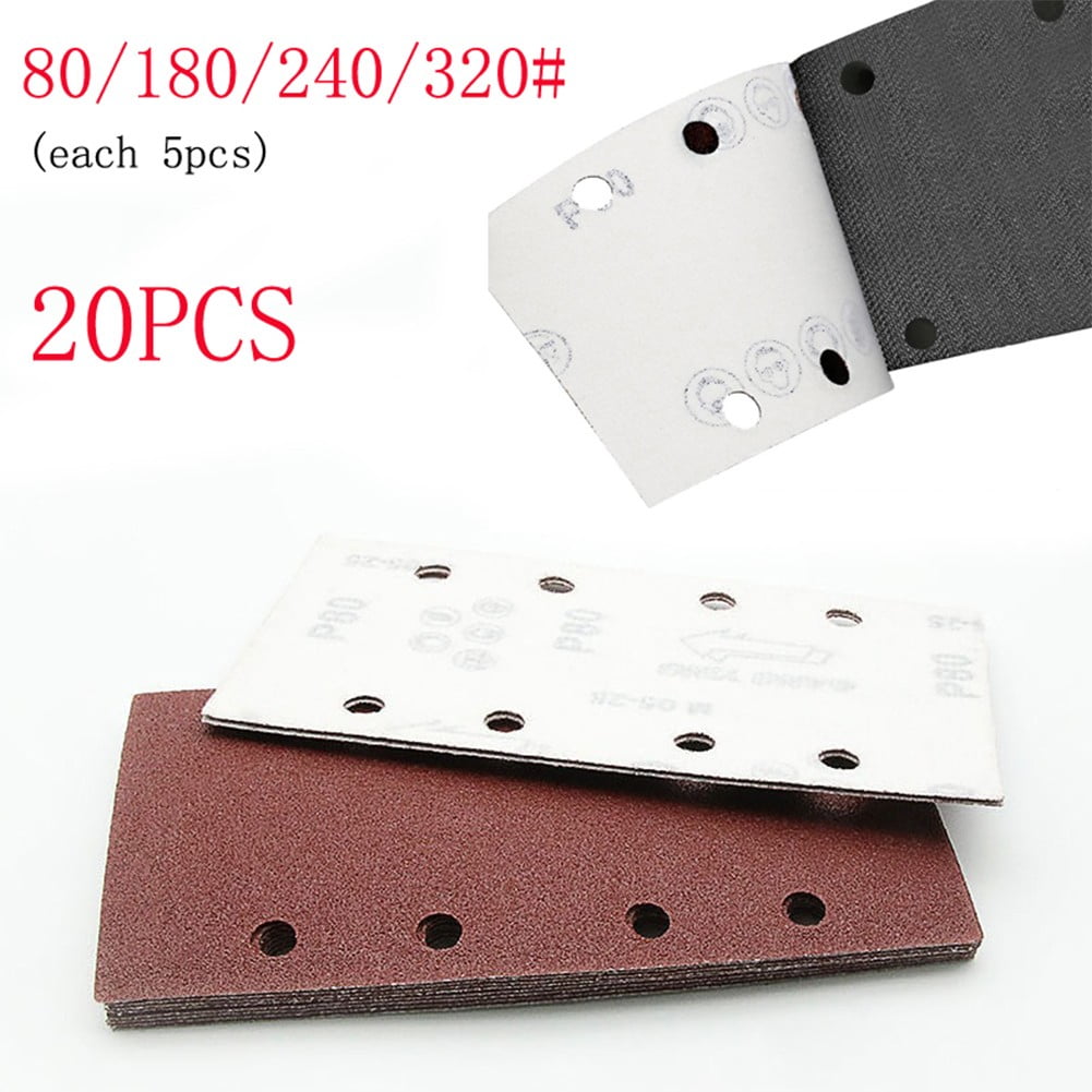 BUYISI 20pcs Sandpaper Set 80/180/240/320grit Rectangular Self Adhesive ...