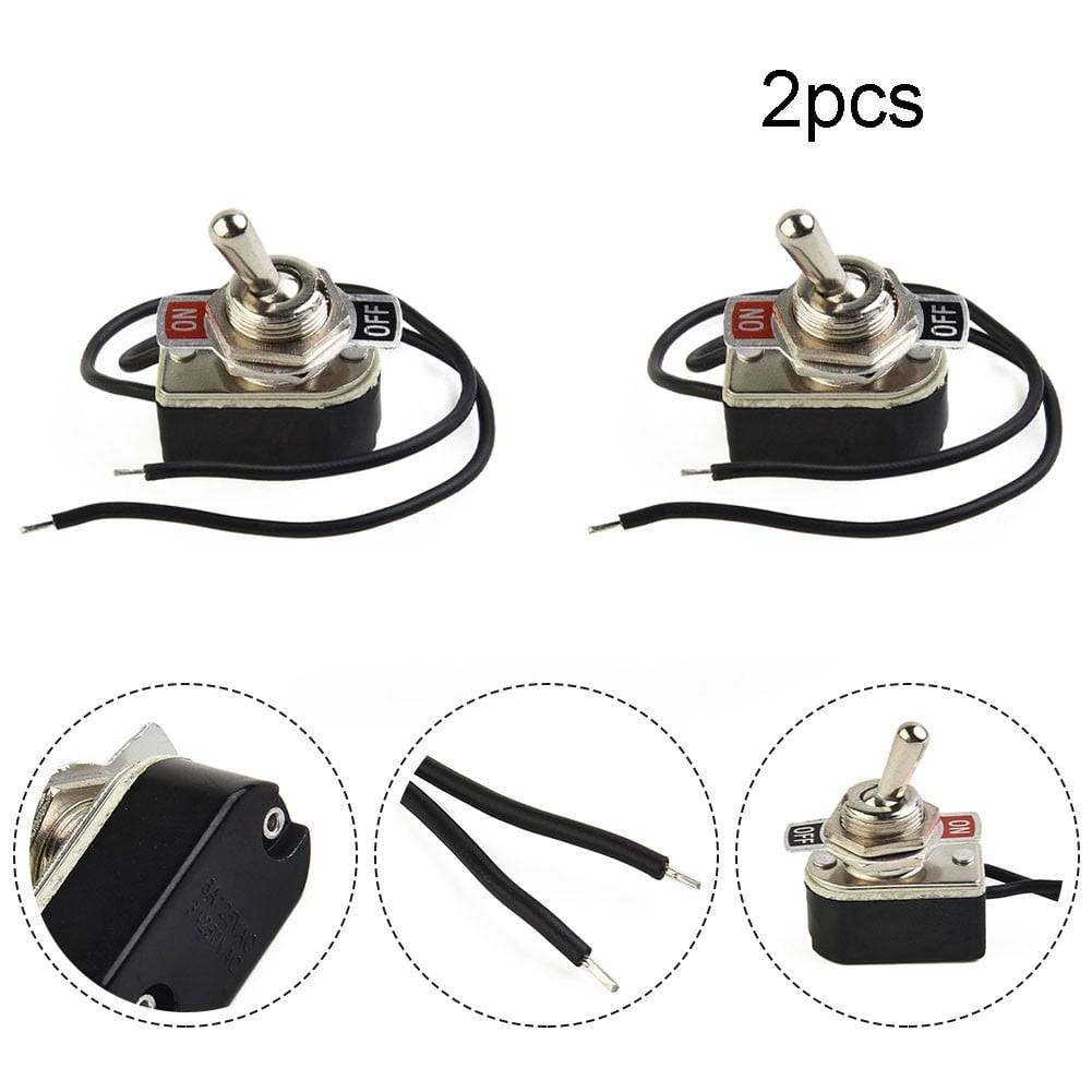 BUYISI 2PCS 2 Foot ON/OFF Prewired Rocker Toggle Switch SPST 6A/125V ...
