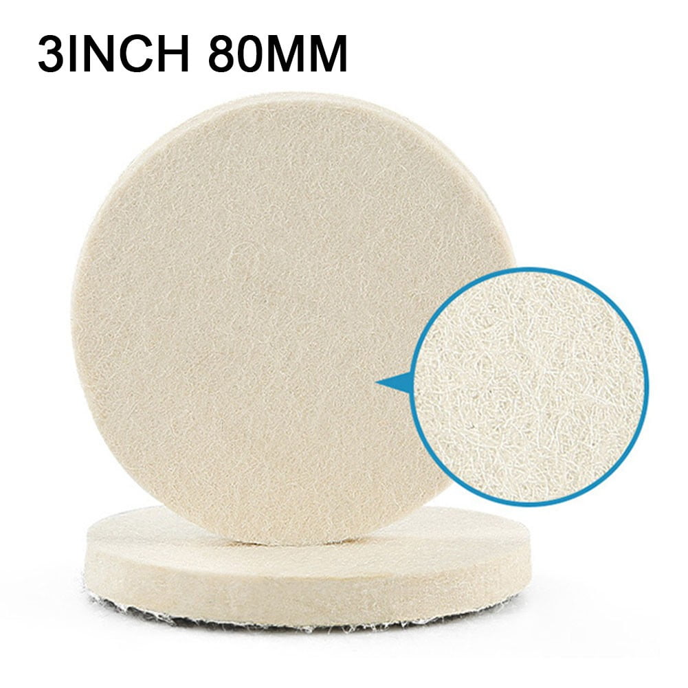 BUYISI 2pcs 3Inch 80mm Wool Felt Polishing Wheel Buffing Pads Grinding ...