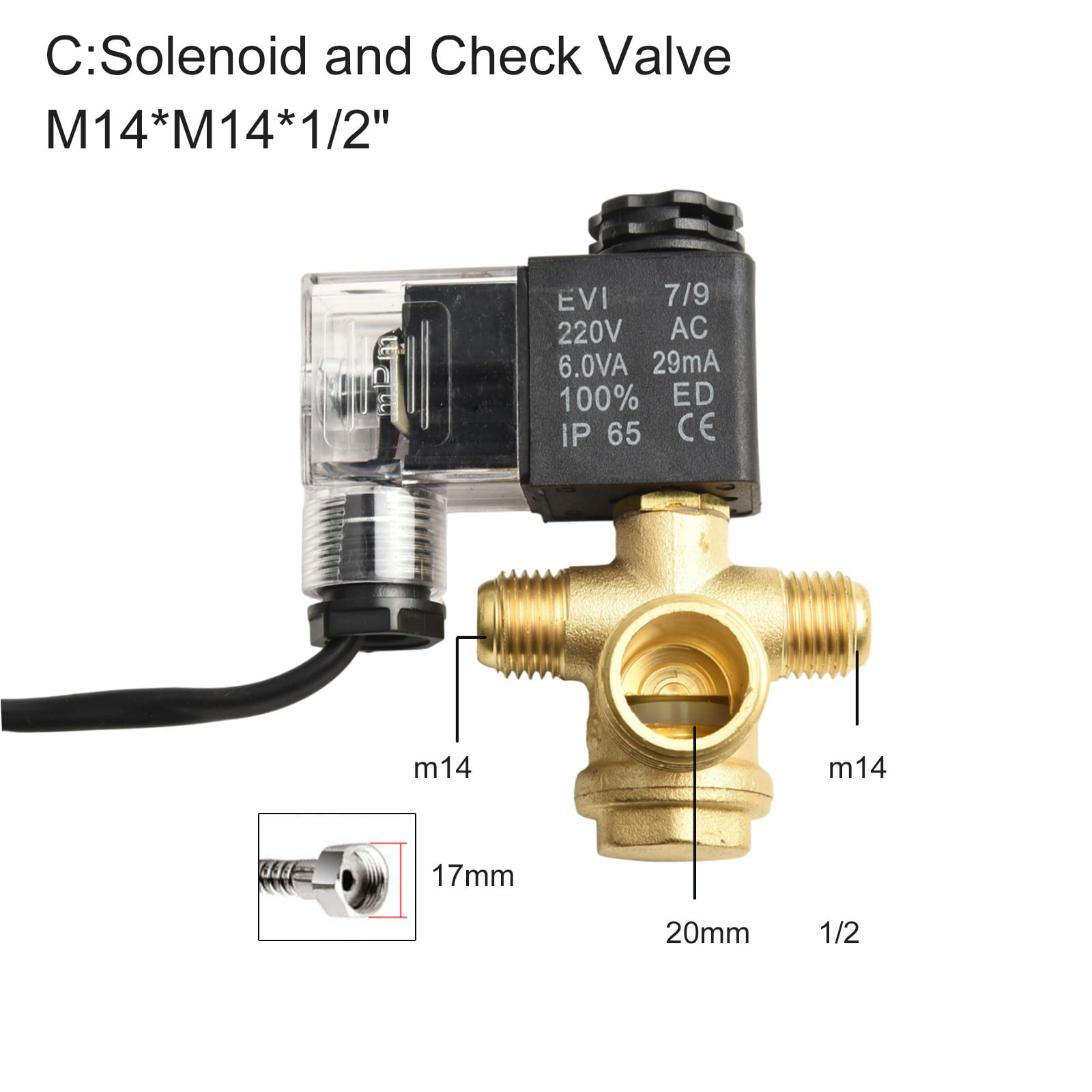 BUYISI 2pcs Solenoid And Check Valve Mute Oil-free Machine Power Off ...