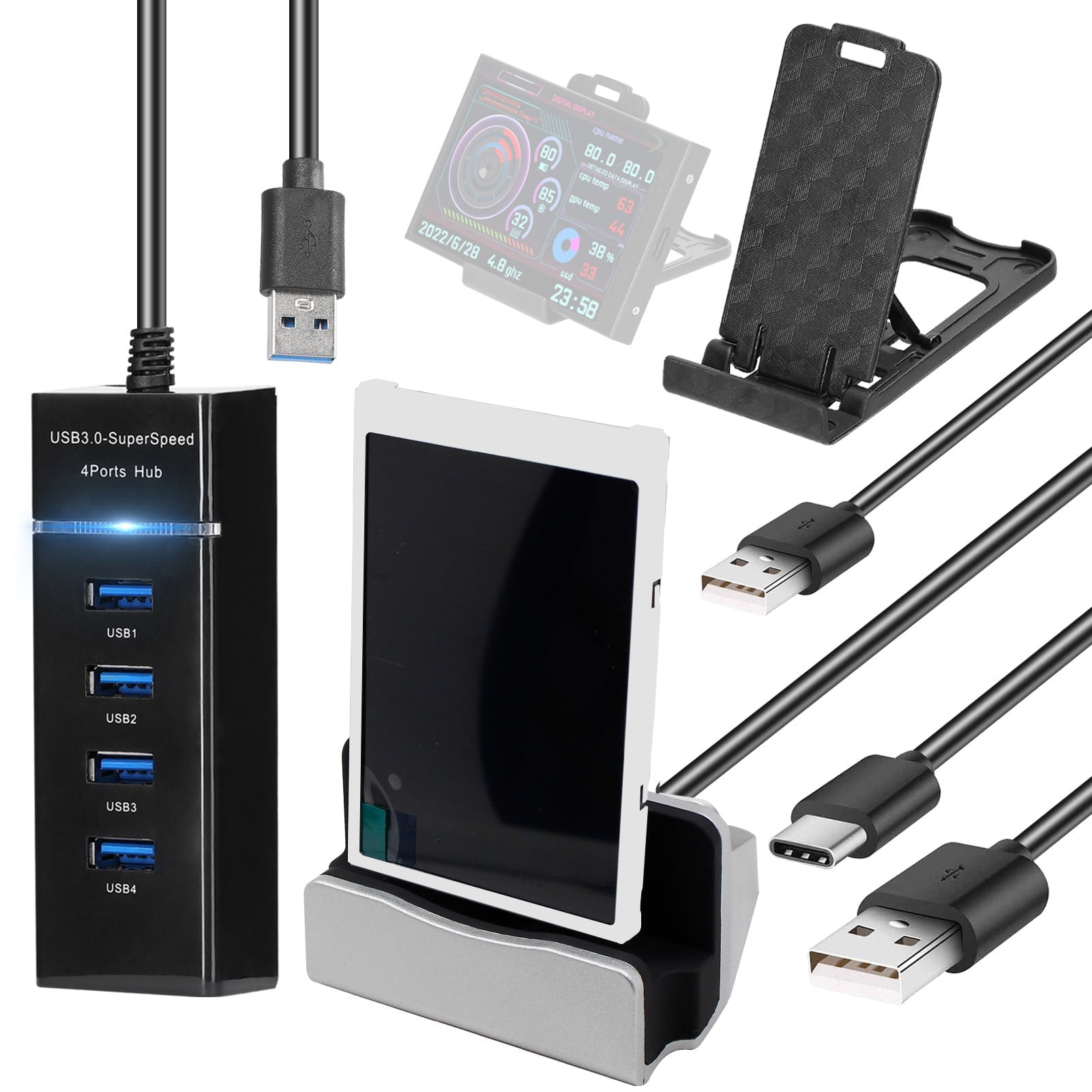 BUYISI 3.5 in IPS Screen Type C Secondary Screen Mini Computer Monitor ...