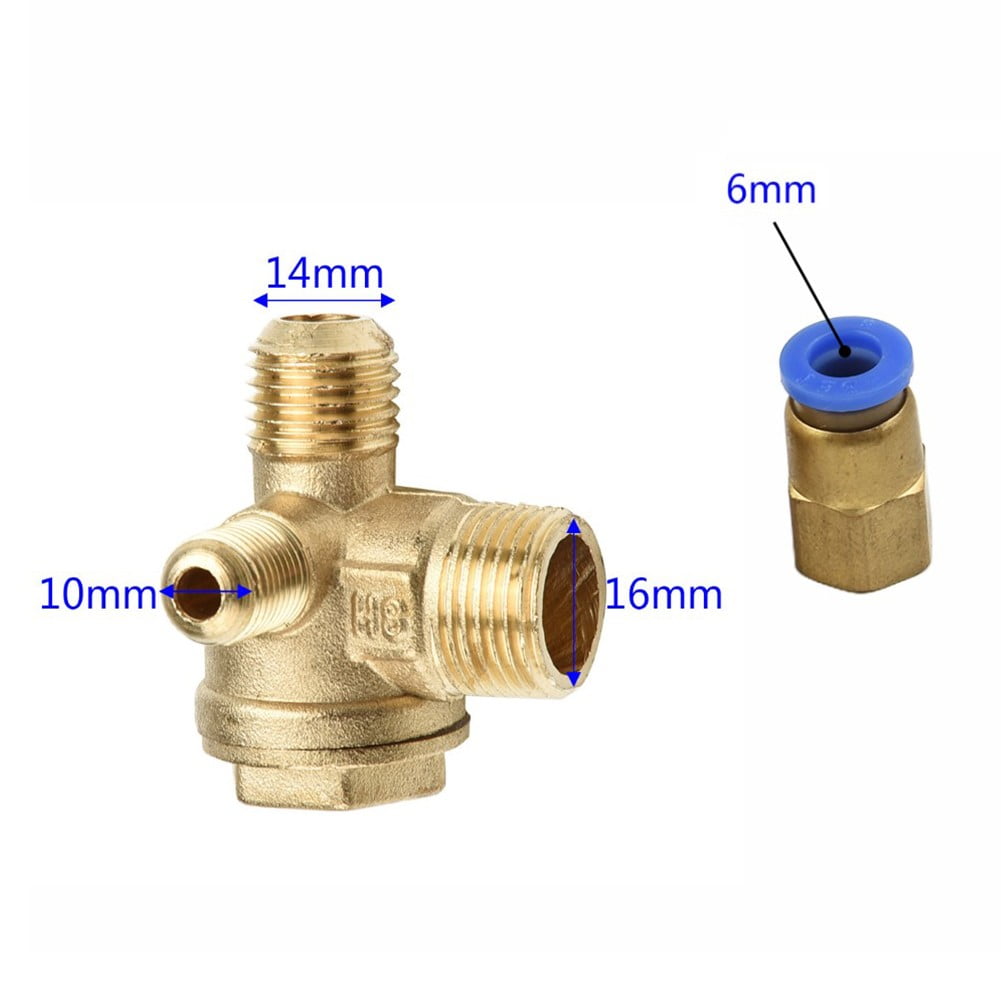 BUYISI 3 Port Brass Male Threaded Check Valve Connector Tool for Air ...