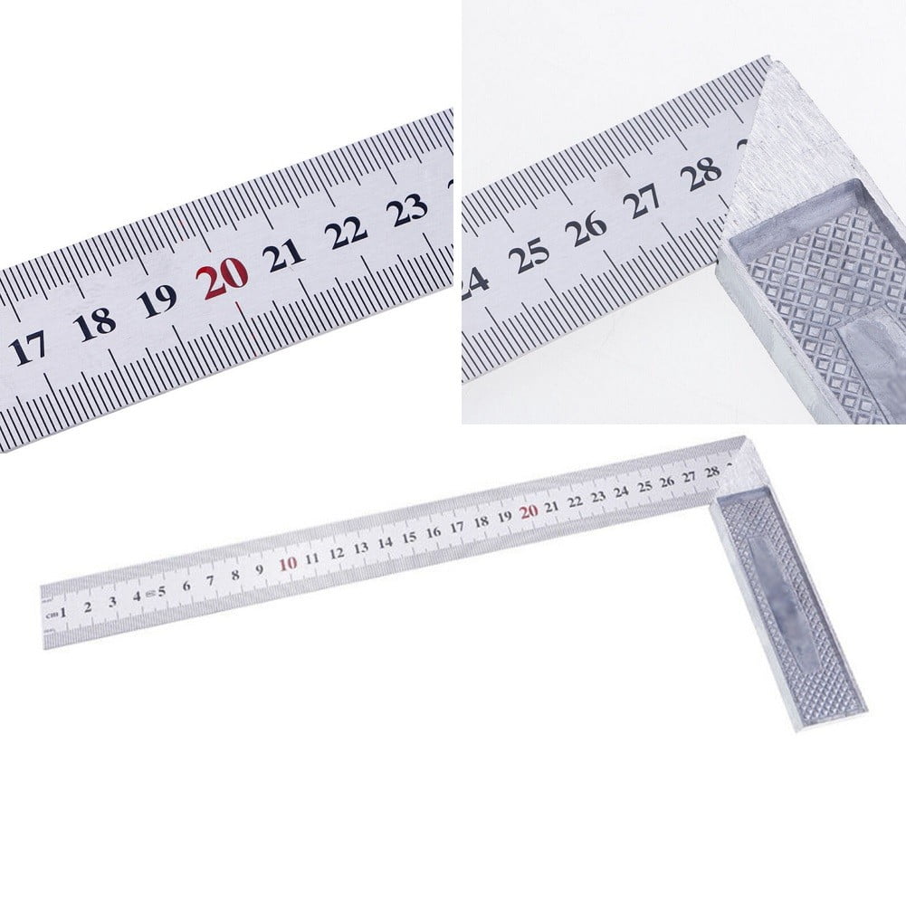 BUYISI 30cm Stainless Steel Right Angle Measuring Rule Tool Square ...