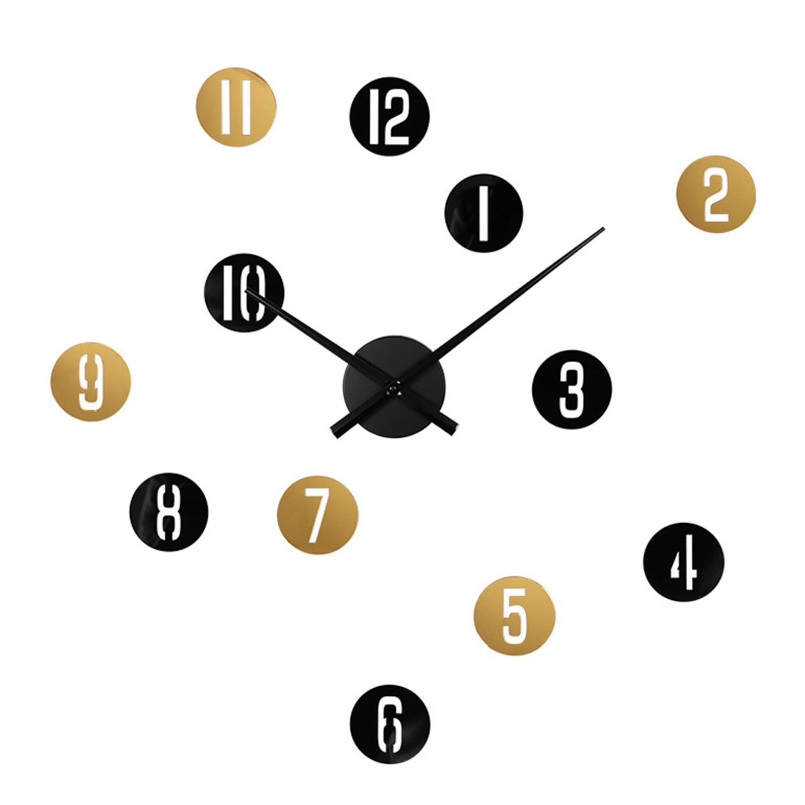 BUYISI 3D Mirror Surface Wall Clock Modern DIY Sticker Office Home Shop ...