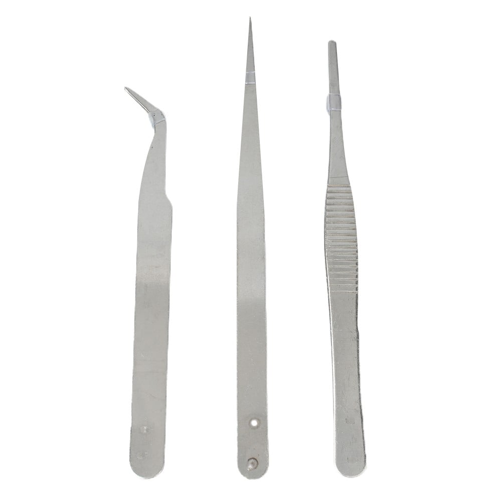 BUYISI 3pcs Electronics Industrial Tweezers Precision Anti-static ...