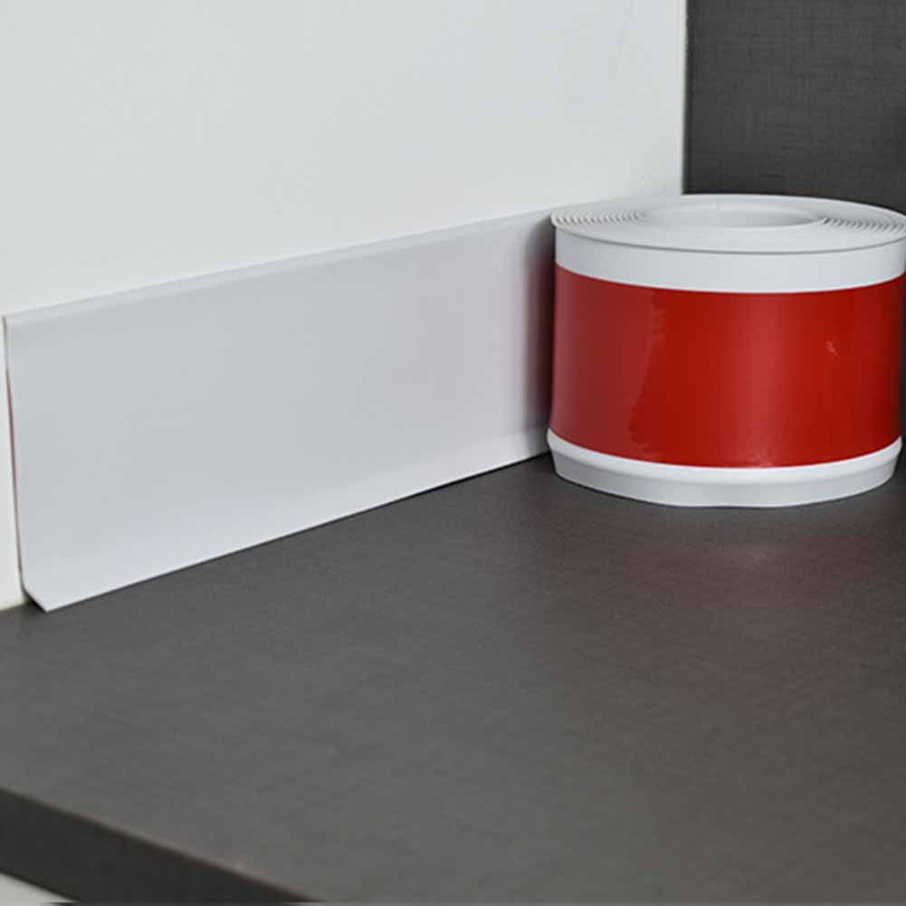 BUYISI 4M PVC Skirting Board Trim Self-Adhesive Flexible Skirting ...