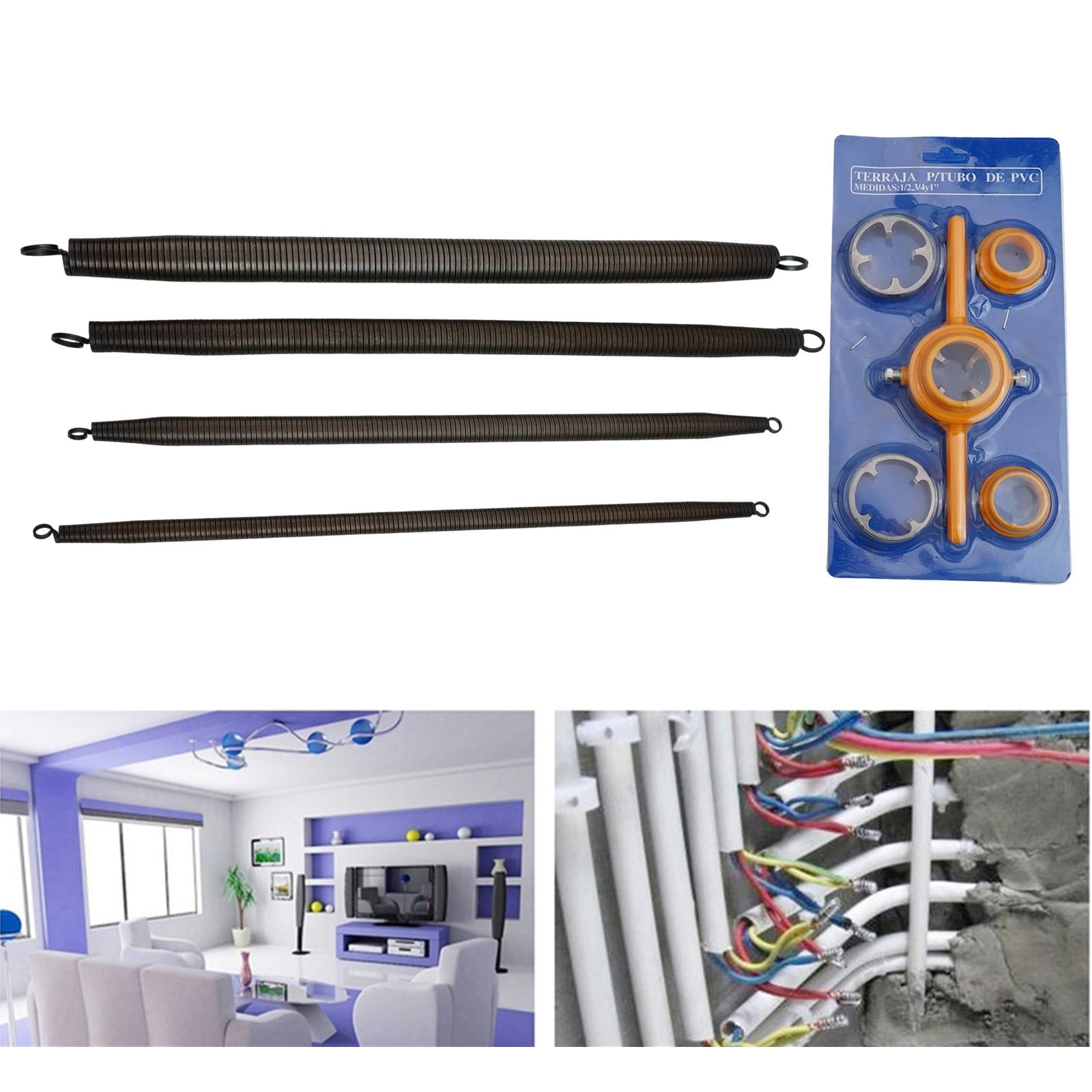 BUYISI 4PCS wire tube spring bender PVC/PPR, step drill bit,6pcs Manual ...