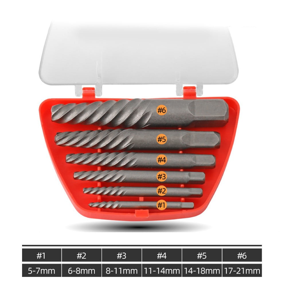 BUYISI 5/6/8Pcs Screw Extractor Metal Drill Bit Set Damaged Screws Remover Extractor Woodworking ...