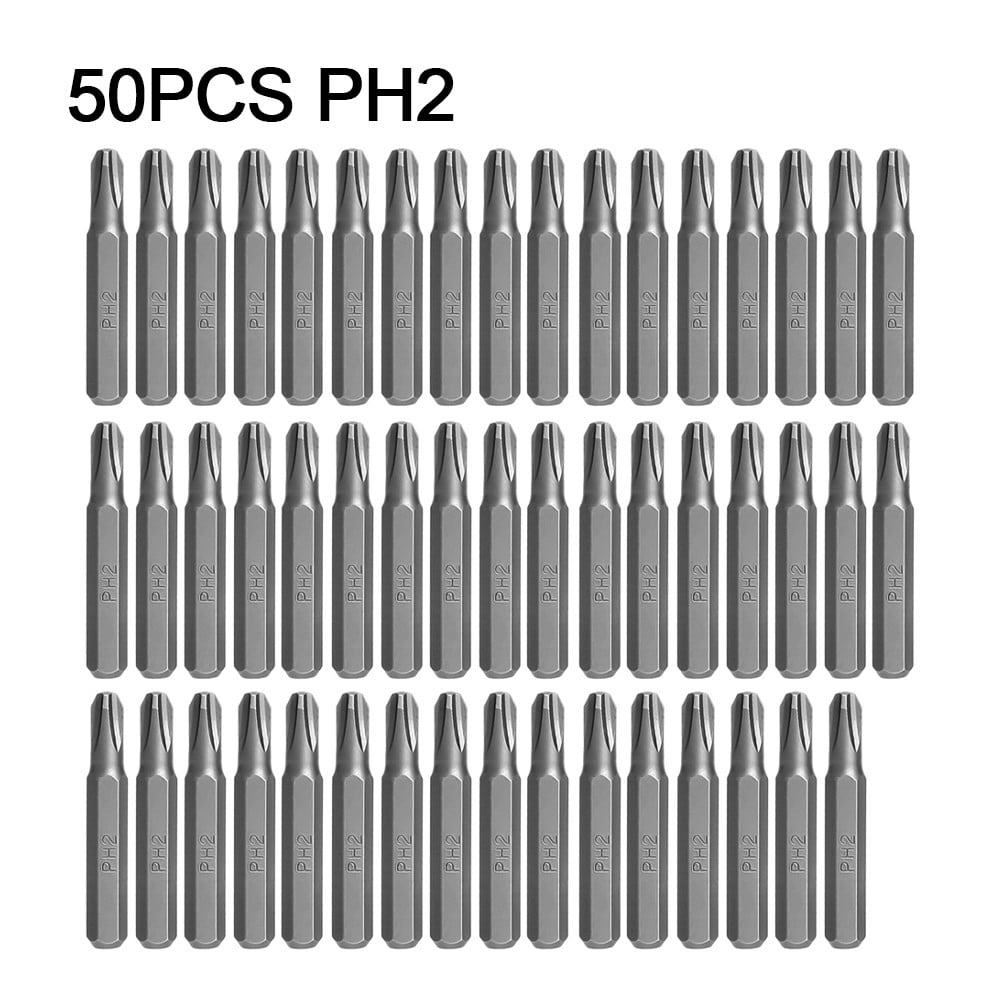 BUYISI 50pcs 4mm Small Hex Shank Screwdriver Bits Set PH0000/PH000/PH00 ...