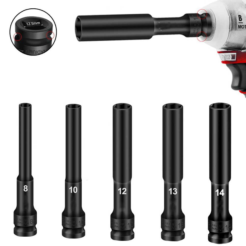 BUYISI 5PC 1/2 Inch Drive Deep Socket Extra Deep Bolt Nut Driver Bit 8 ...