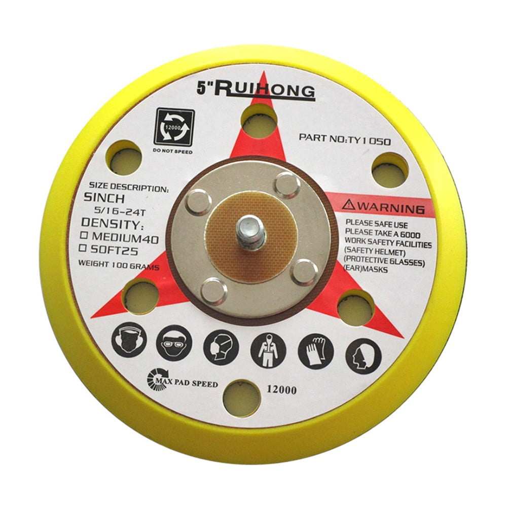 BUYISI 5inch 6-Holes Flocking Sanding Disc M8 Thread Backing Pad Power ...