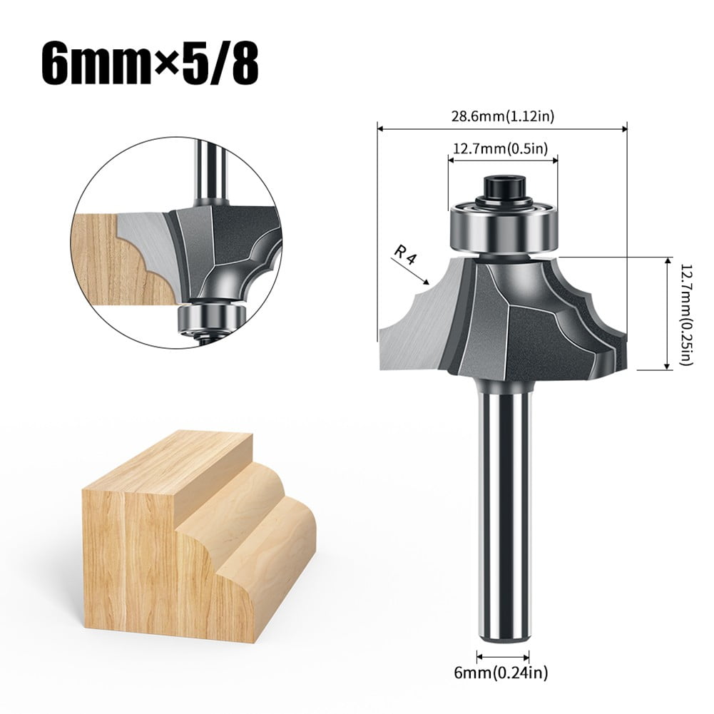 BUYISI 6mm 12mm Shank Router Bits Edge Moulding Bit Carbide Door ...