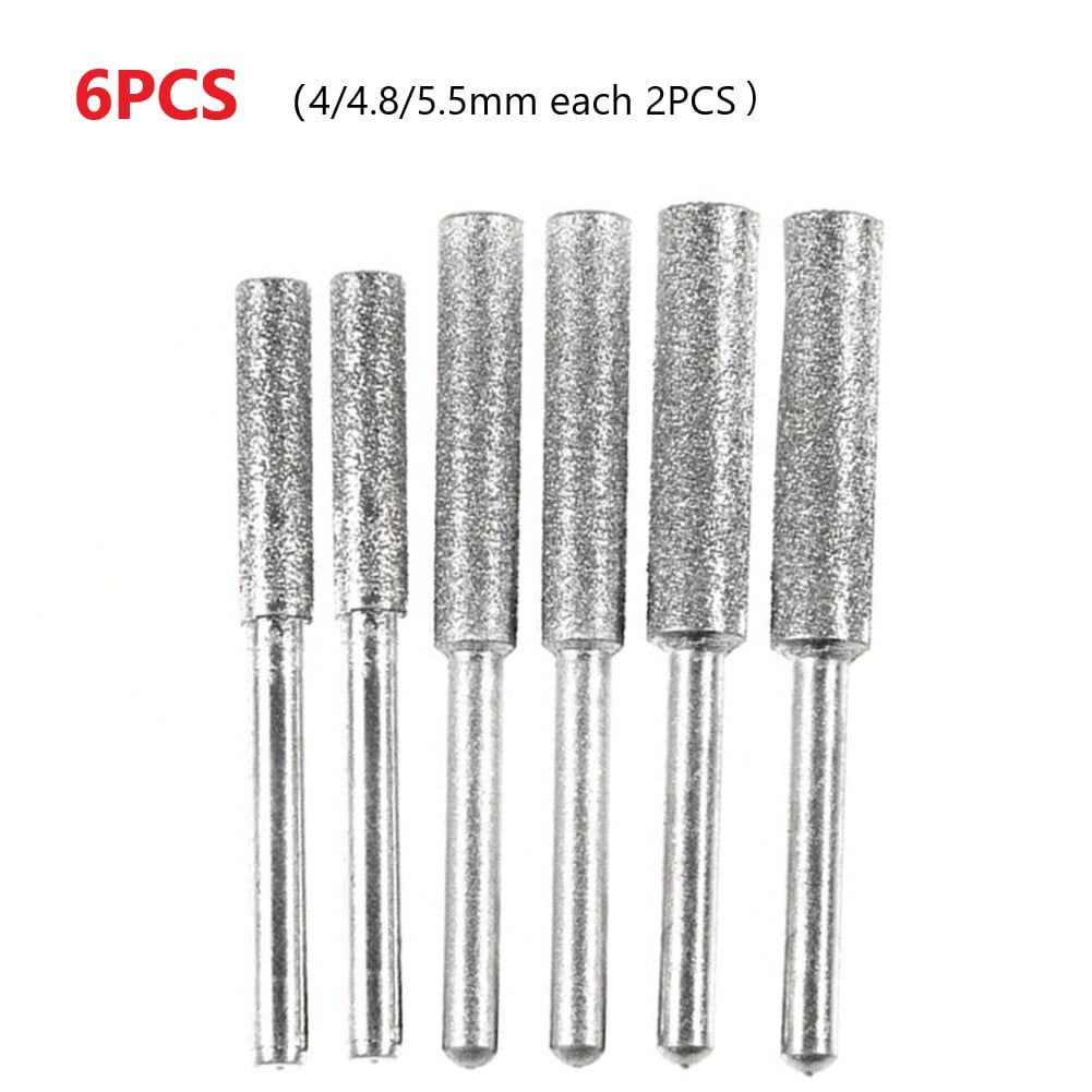BUYISI 6pcs Diamond Coated Cylindrical Burr 4mm 4.8mm 5mm Shank ...